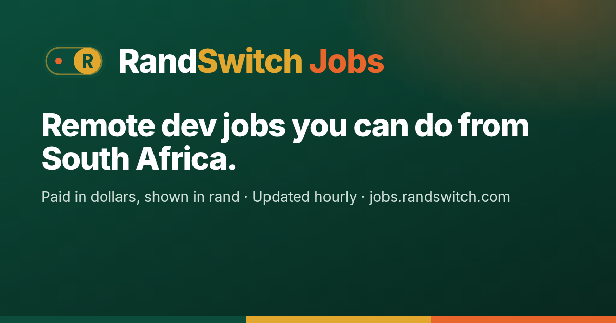 RandSwitch Jobs: remote software developer jobs for South Africans, pay ...
